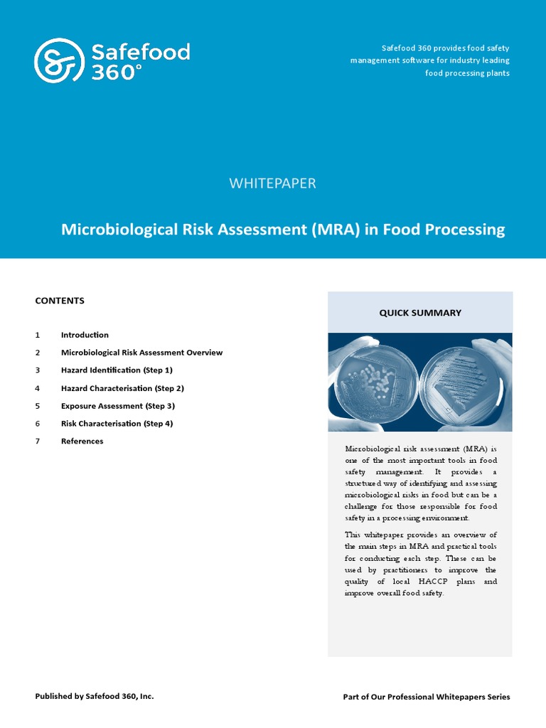Microbial Risk Assessment | PDF | Hazard Analysis And Critical Control ...