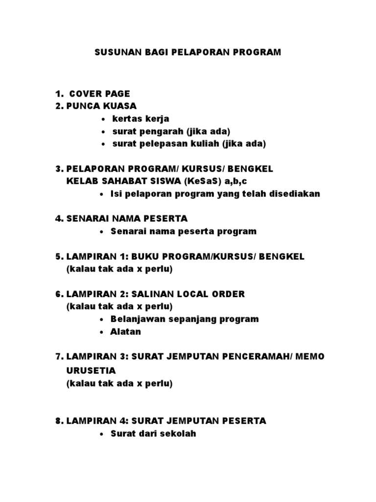 Susunan Pelaporan Program | PDF