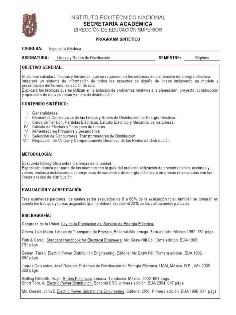 Lineas y Redes de Distribucion PDF | PDF | Ingenieria Eléctrica ...