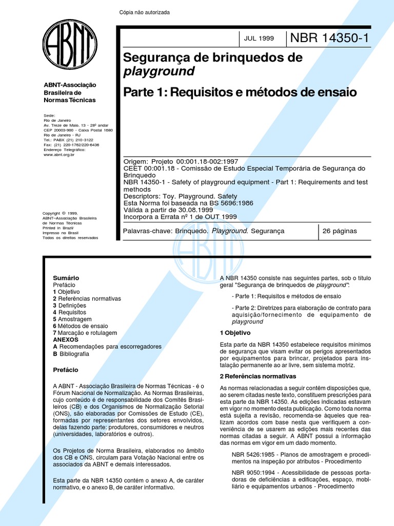 NBR 14350 Playground PDF | PDF | Tinta | Chumbo