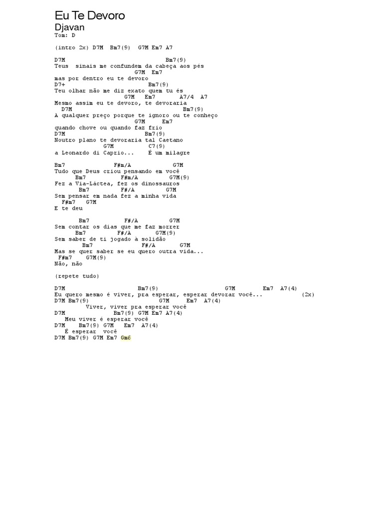 4 Te Devoro - Djavan | PDF
