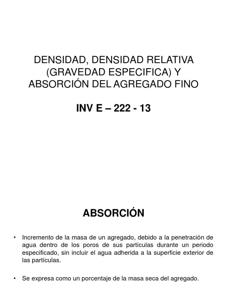Densidad, Densidad Relativa (Gravedad Especifica) | PDF | Densidad ...
