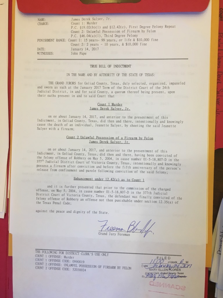 Indictment For James Derek Salyer Jr. | PDF