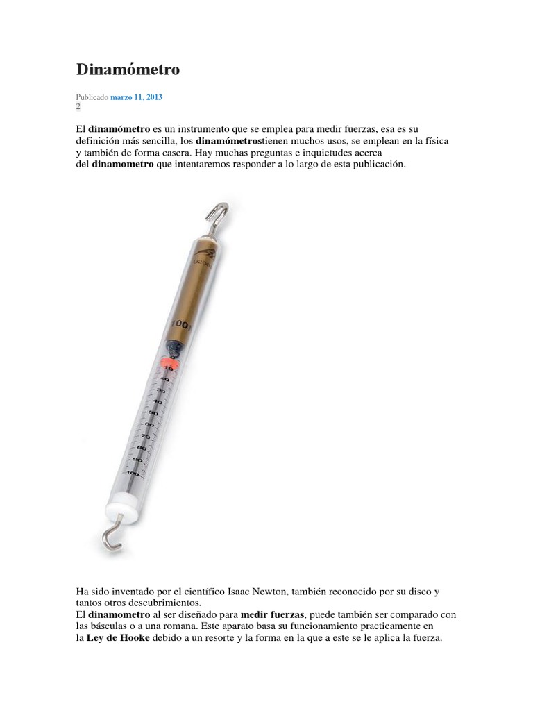 Dinamómetro | Fuerza | Mecanizado | Prueba gratuita de 30 días | Scribd