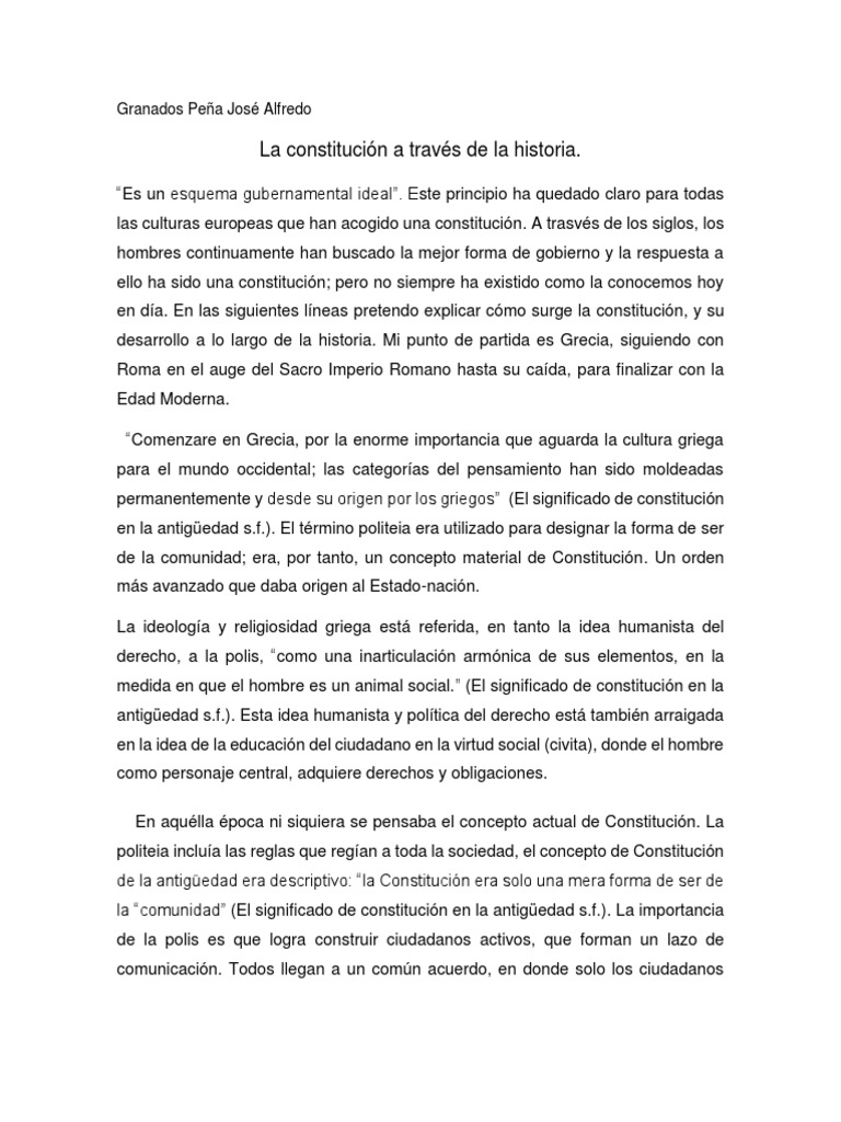 Historia de la Constitución: De Grecia a Hoy | PDF | Constitución ...
