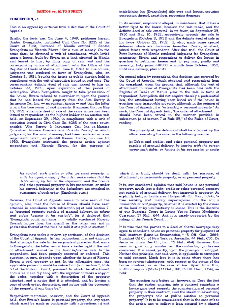 Santos vs. Alto Surety | PDF | Judgment (Law) | Lawsuit