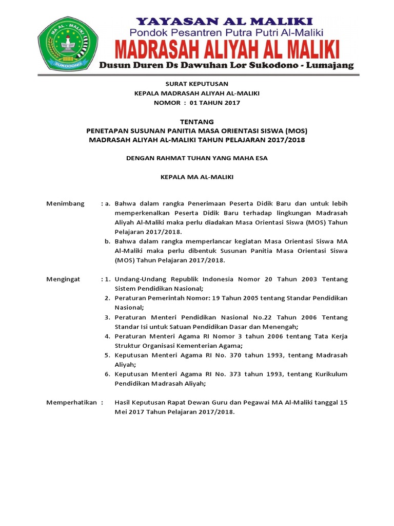 SK Panitia Mos | PDF