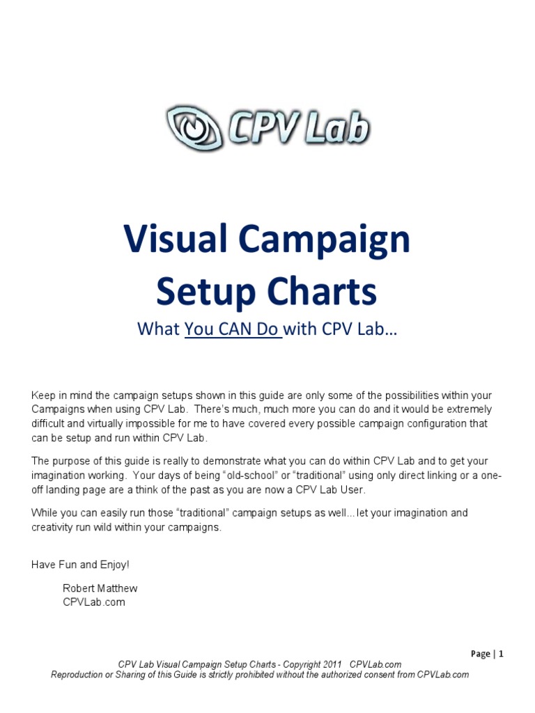 Visual Campaign Setup Charts: What You CAN Do With CPV Lab | PDF ...