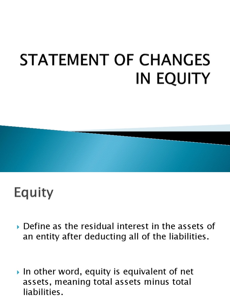 Statement of Changes in Equity | PDF