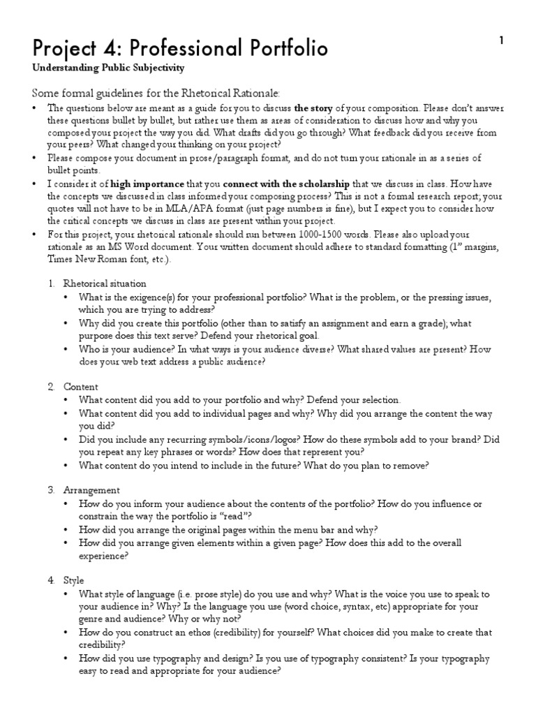 Rhetorical Portfolio Guide | PDF | Typography | Rhetoric