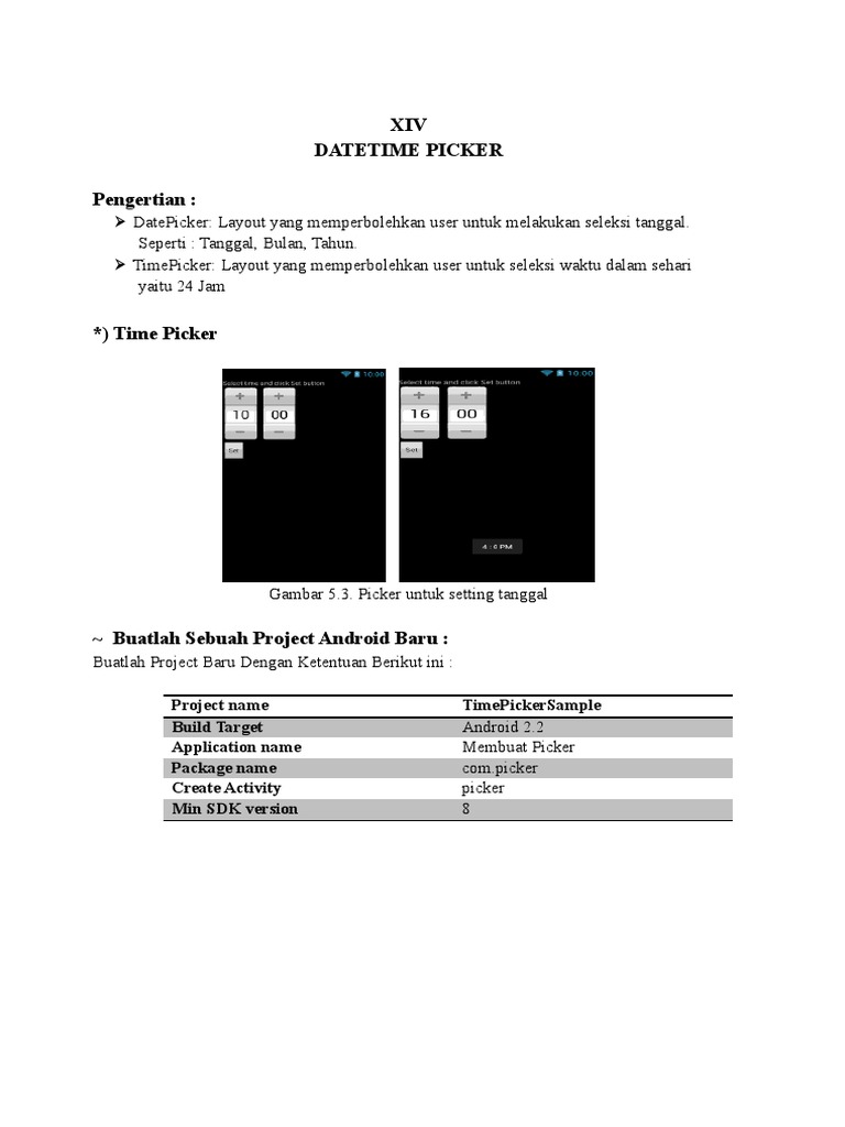 DateTimePicker Android | PDF