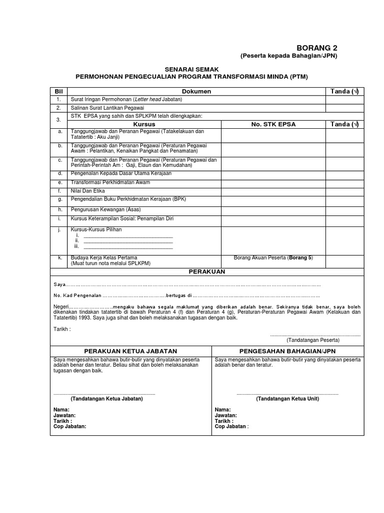 Borang 2 PDF | PDF