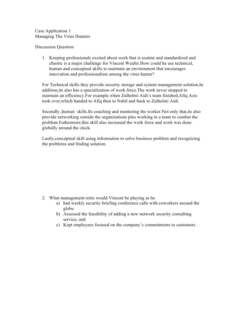 Case Application 1 | Download Free PDF | Employment | Innovation