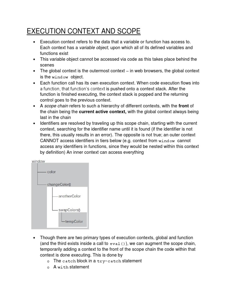 Execution Context And Scope Pdf Scope Computer Science Array Data Type 3026