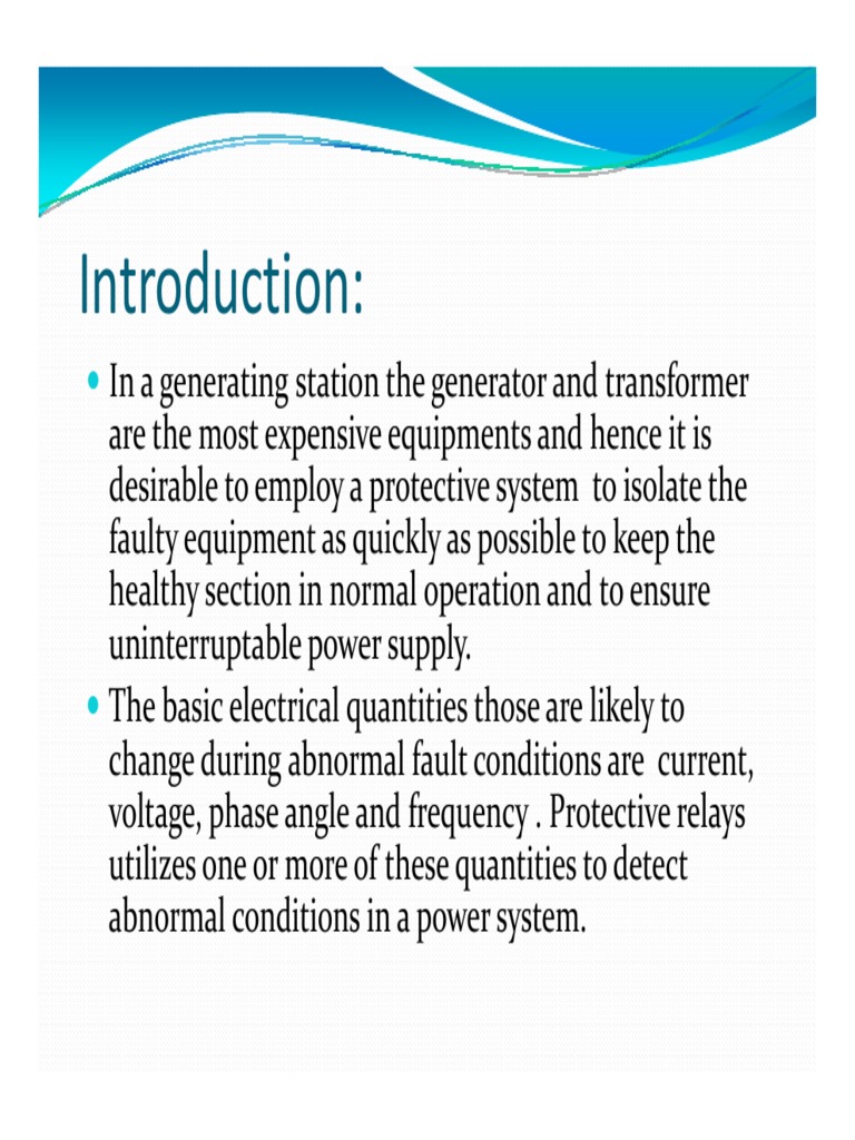 Alternator Protection PDF | PDF | Relay | Electric Generator