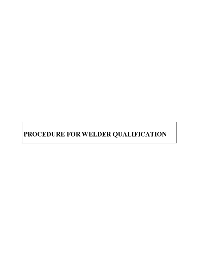 Welder Qualification Procedure PDF | PDF