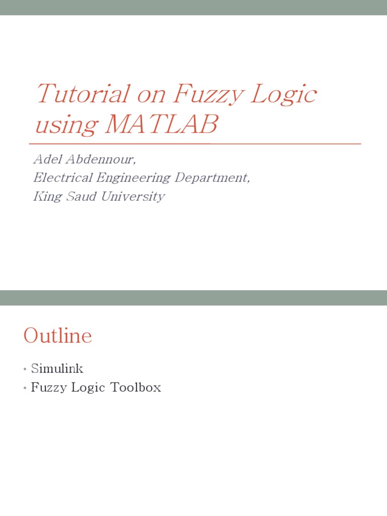 Tutorial On Fuzzy Logic Using MATLAB - Part 2 | PDF