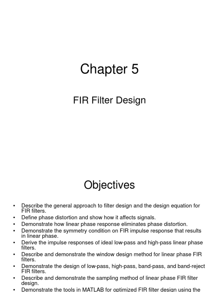 KS Chapter 5 FIR Filter Design | PDF | Discrete Fourier Transform | Low ...