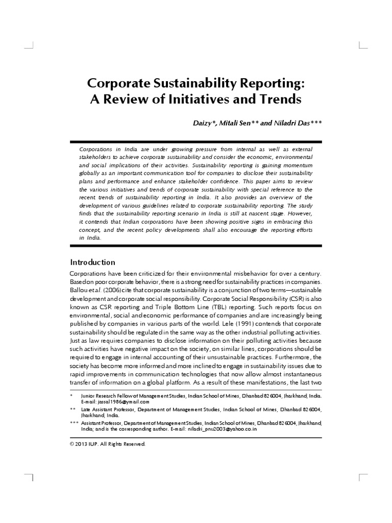 Corporate Sustainability Reporting | PDF | Sustainability | Corporate ...