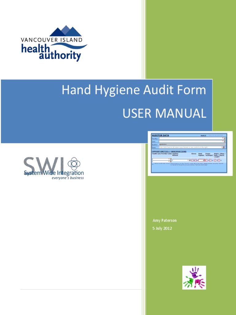 Handhygiene Manual Audit Tool | PDF | Patient | Hygiene