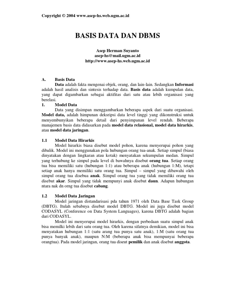 Basis Data Dan Dbms | PDF