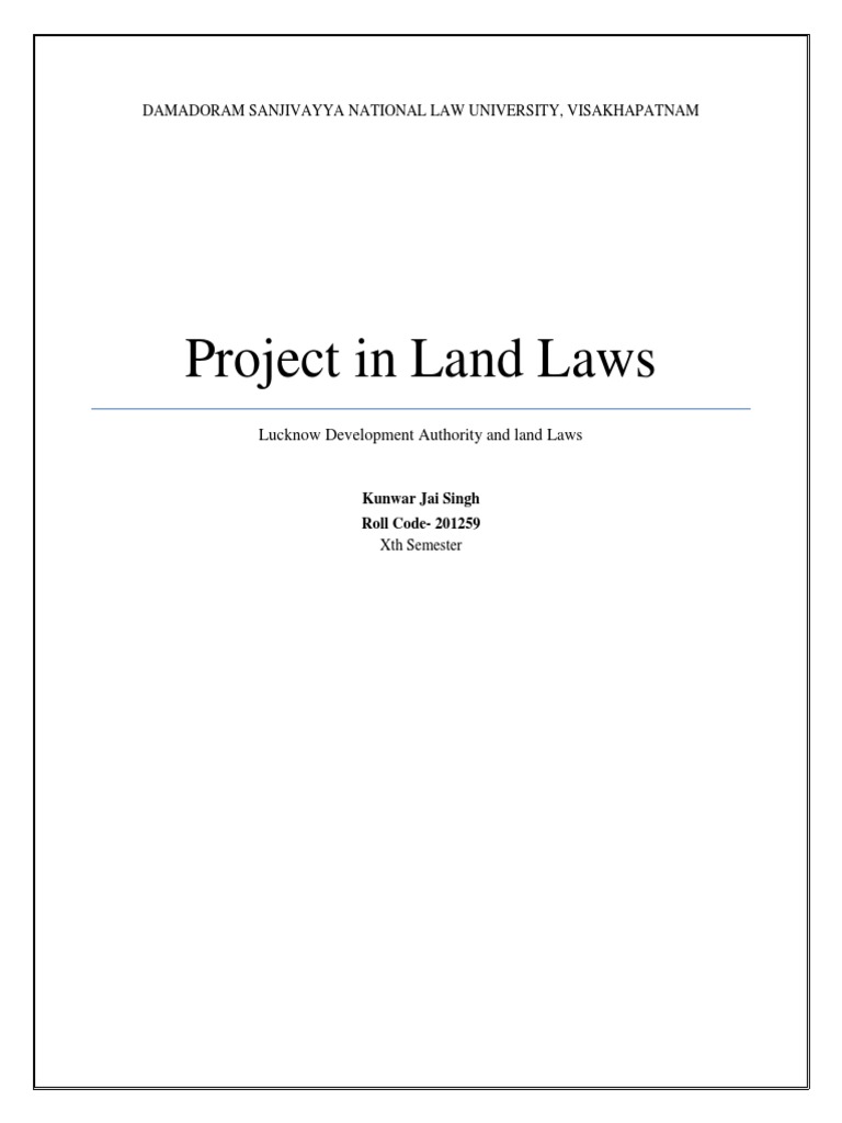 "Analysis of Land Laws and Development Policies of the Lucknow ...