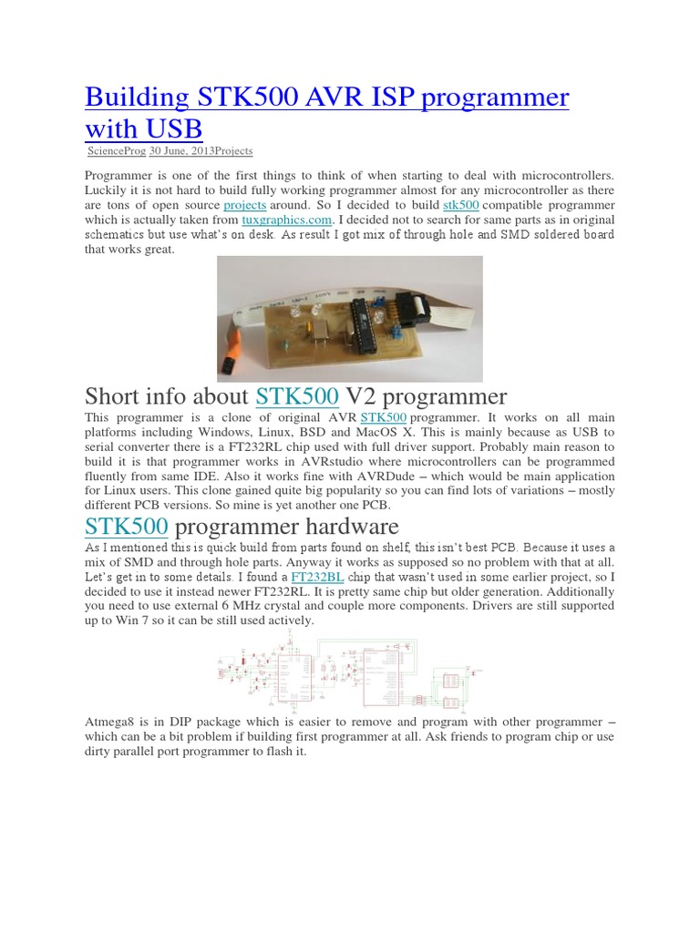Building STK500 AVR ISP Programmer With USB | PDF | Electronic Engineering | Software