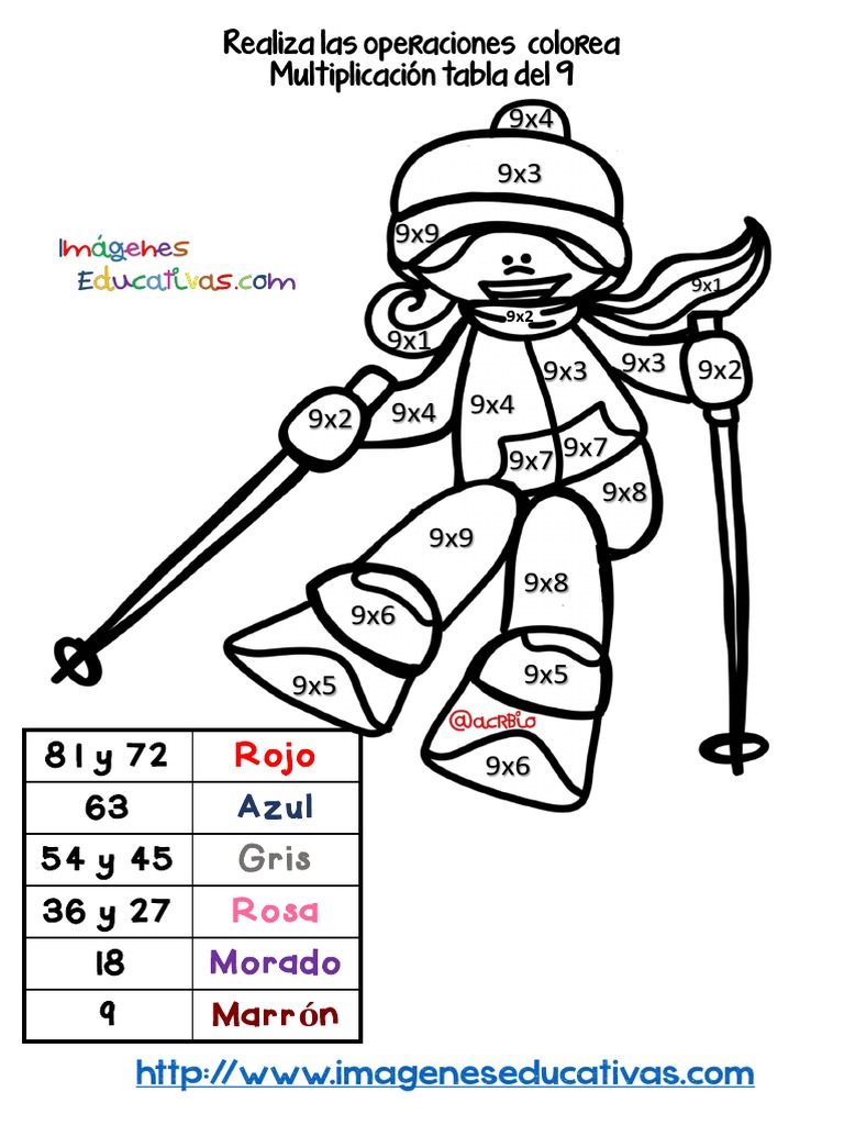 Coloreamos Por Colores Respasamos Las Tablas de Multiplicar PDF | PDF