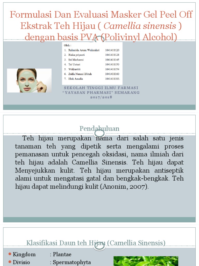 New Formulasi Dan Evaluasi Masker Gel Peel Off Ekstrak | PDF
