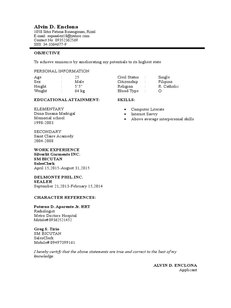 Alvin Resume | PDF