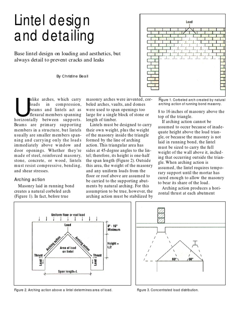 Lintel Design and Detailing | PDF | Masonry | Wall