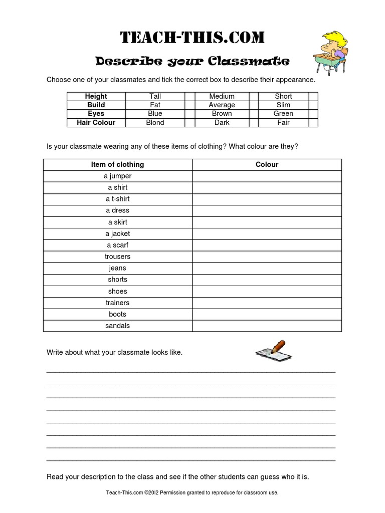 Describe Your Classmate PDF | PDF