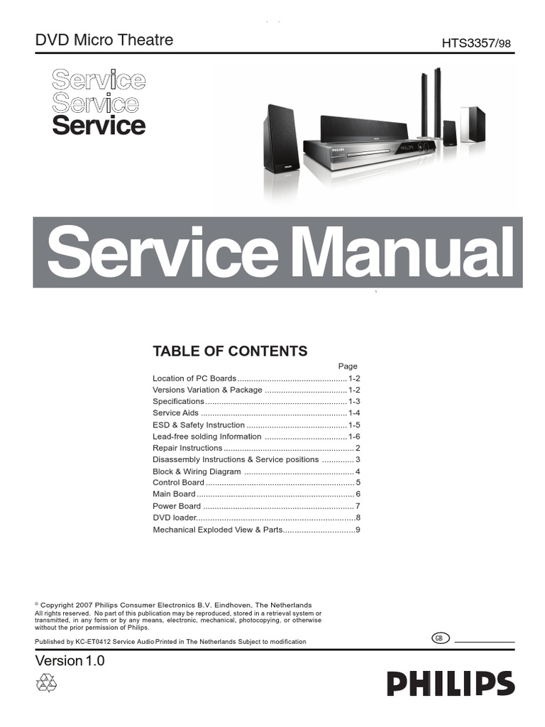 Philips DVD Hts3357 | PDF | Loudspeaker | Solder