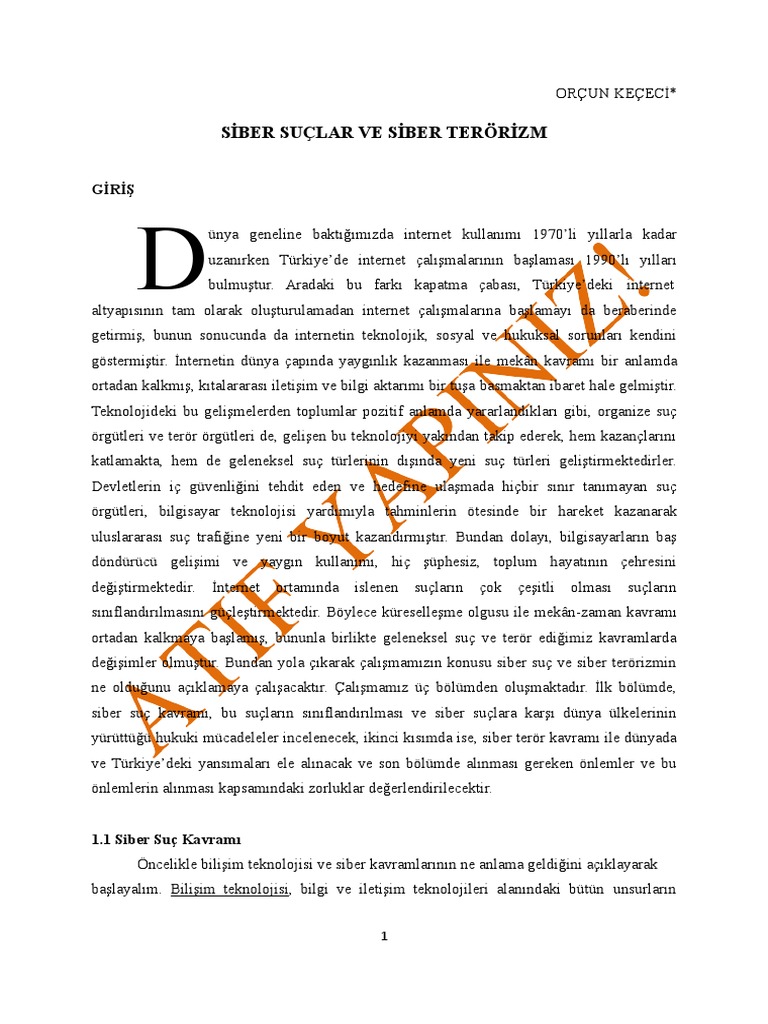 Siber Suclar Ve Terorizm | PDF