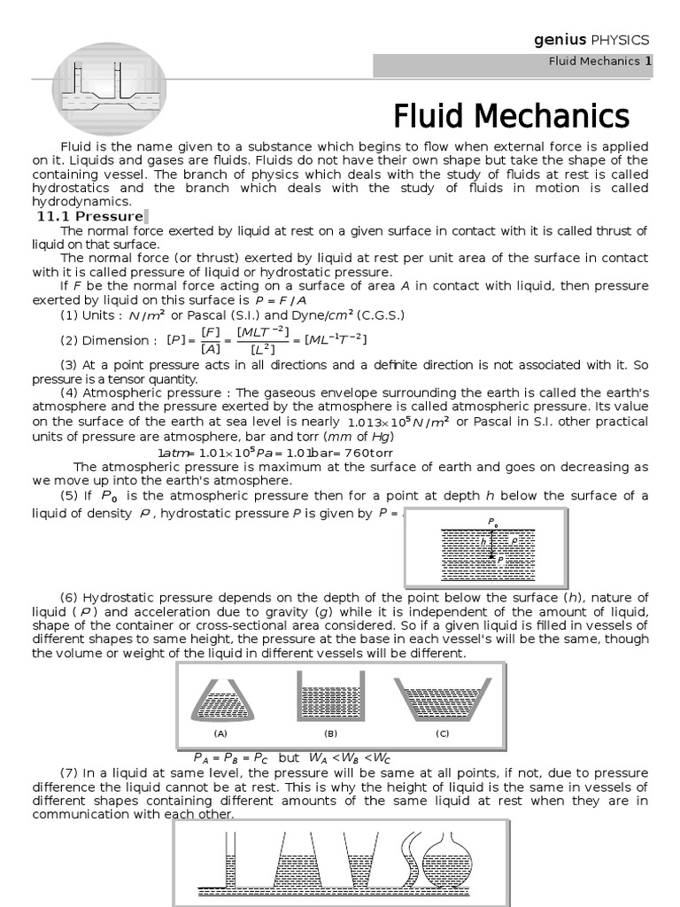 10-FLUID-MECHANICS-THEORY.doc | Buoyancy | Pressure