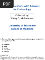 General Embryology MCQs | PDF
