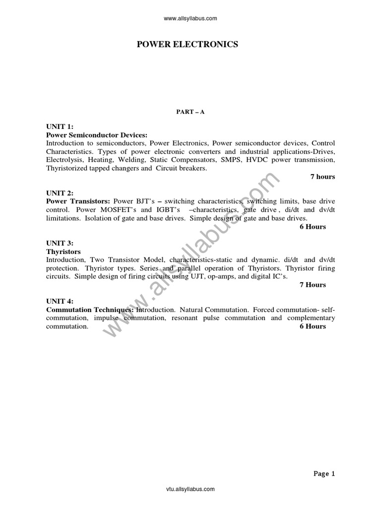 Power Electronics Notes | Download Free PDF | Power Electronics | Rectifier