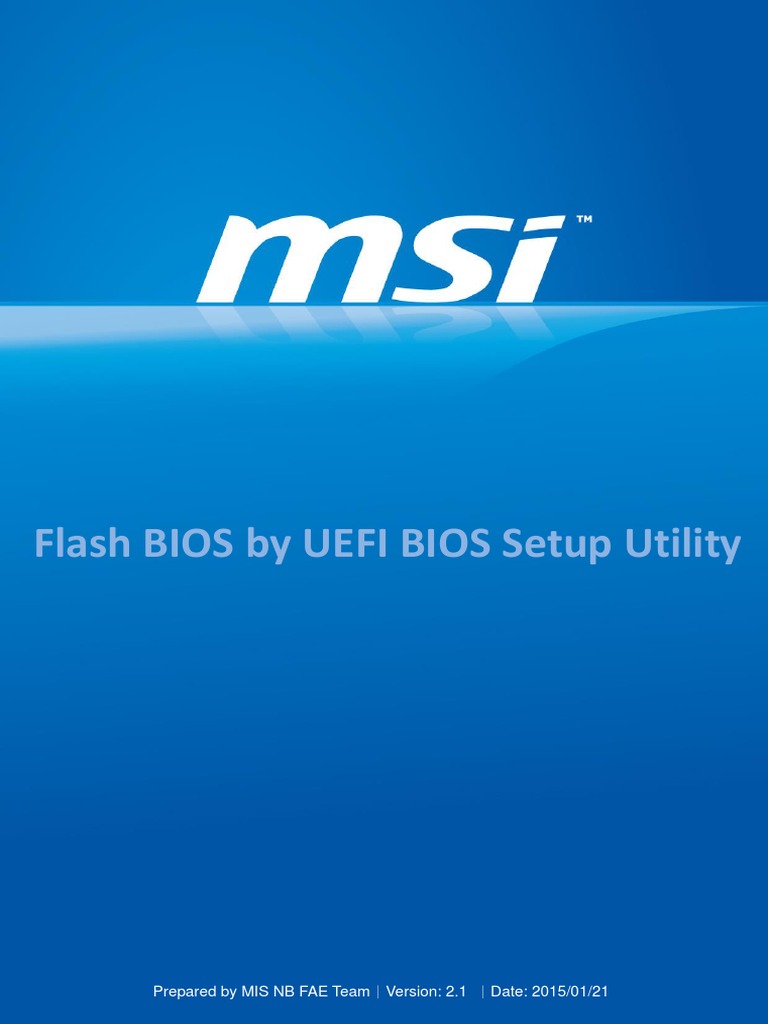 Flash BIOS by UEFI BIOS Setup Utility en | PDF