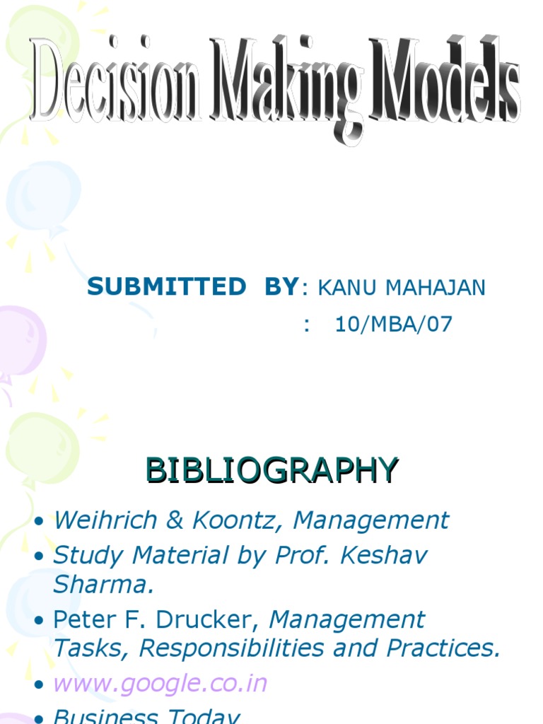 Decision Making Models | PDF