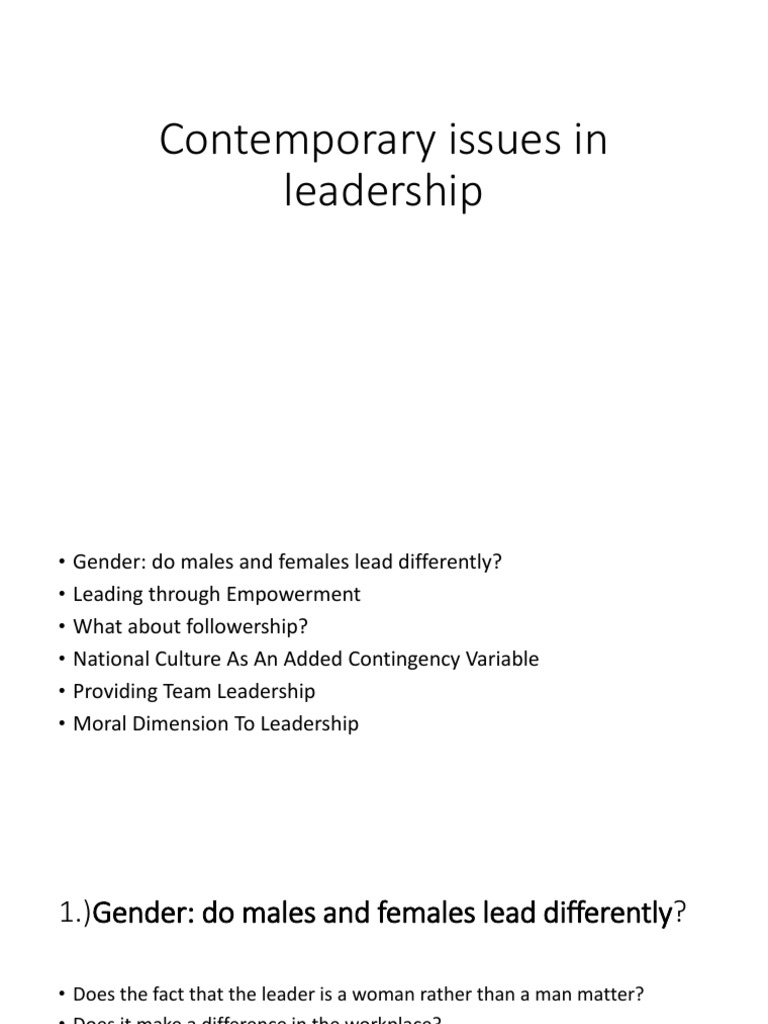 Contemporary Issues in Leadership | PDF | Empowerment | Leadership