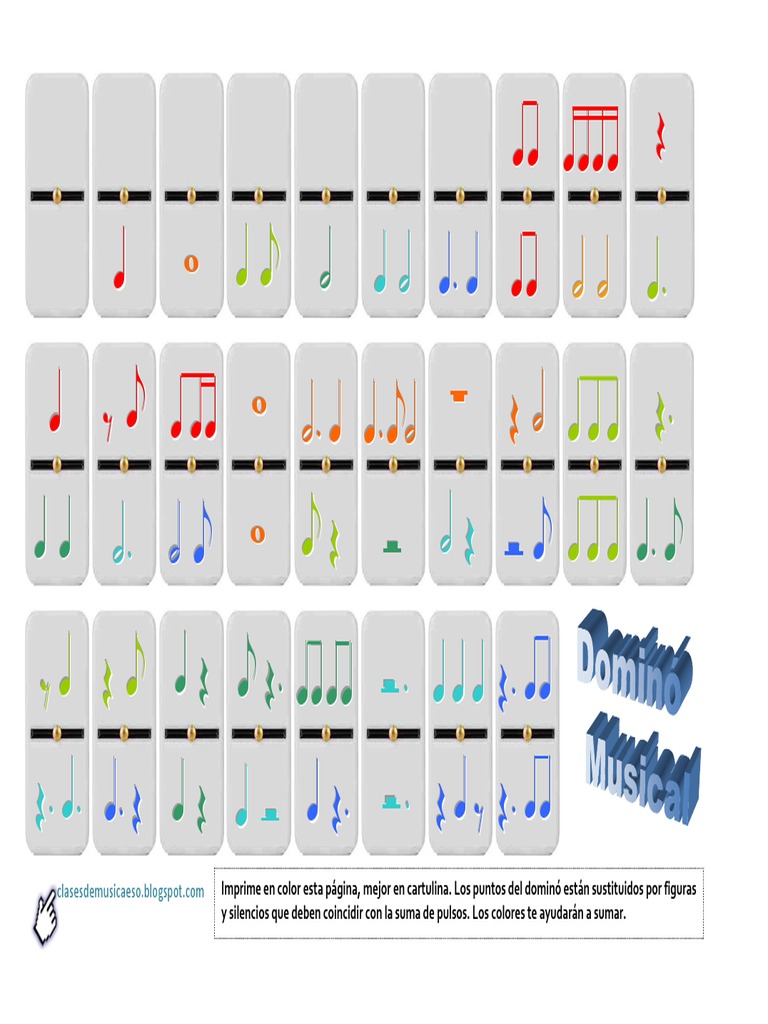 Dominó Musical: Actividades Imprimibles | PDF