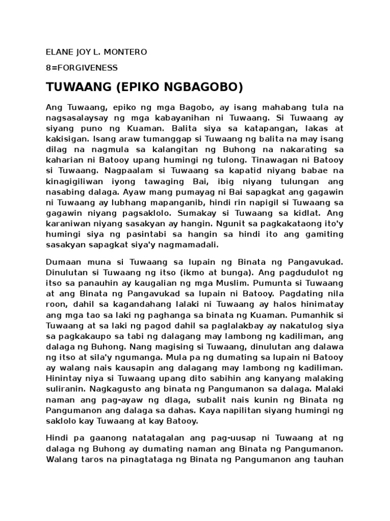 TUWAANG | PDF