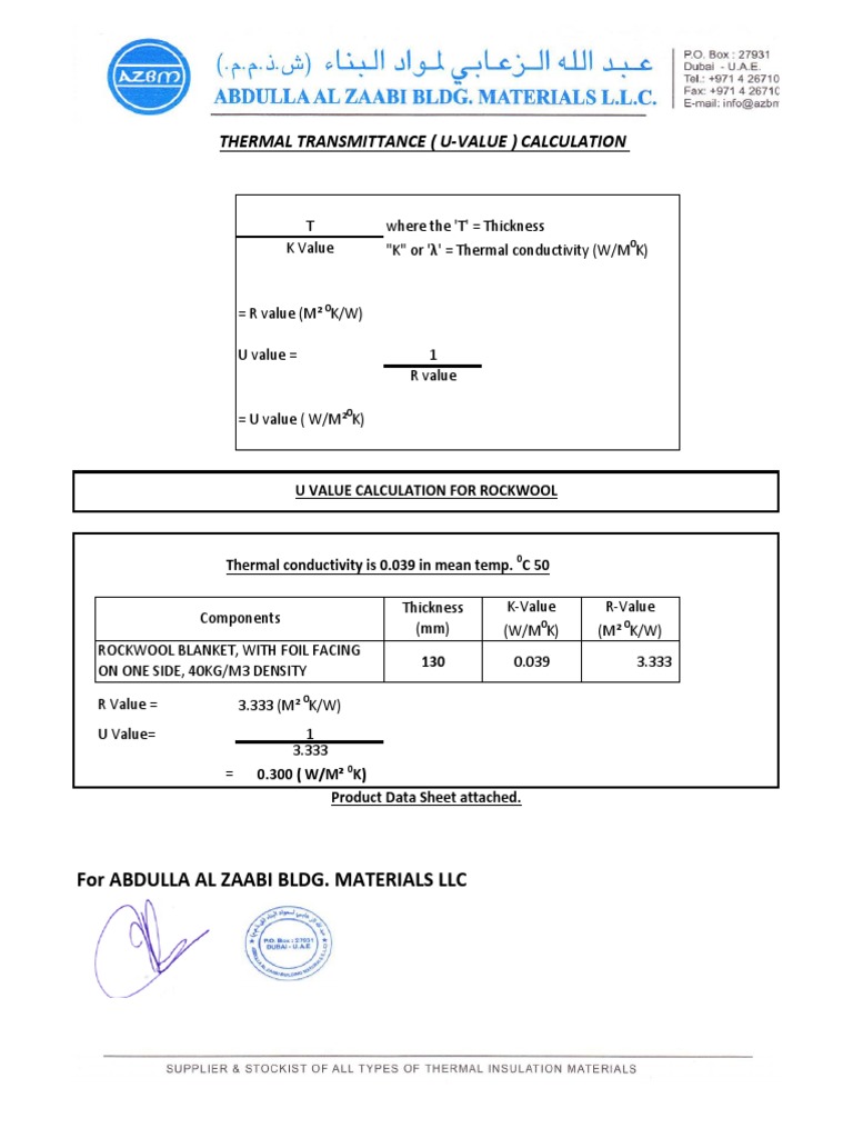 U Value Calculation 2 | PDF