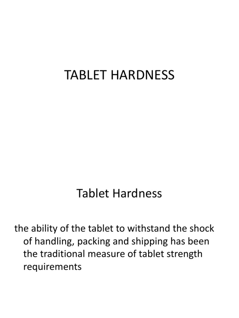 Tablet Hardness | PDF