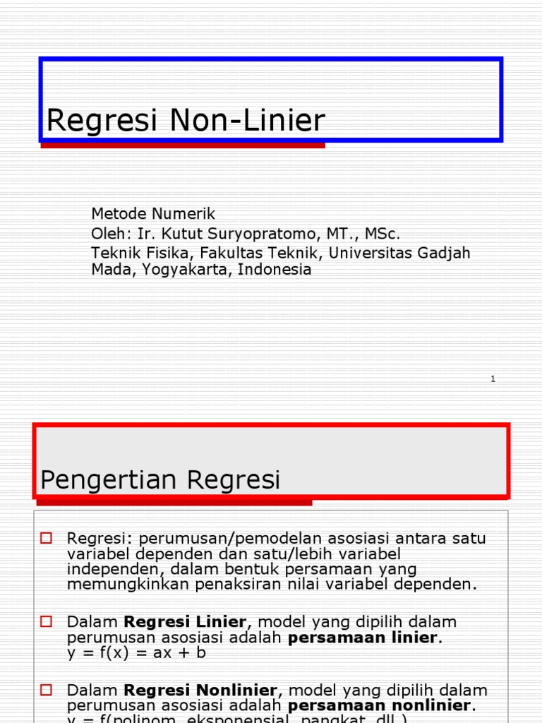 Regresi Non-Linier dan Metode Least Square | PDF