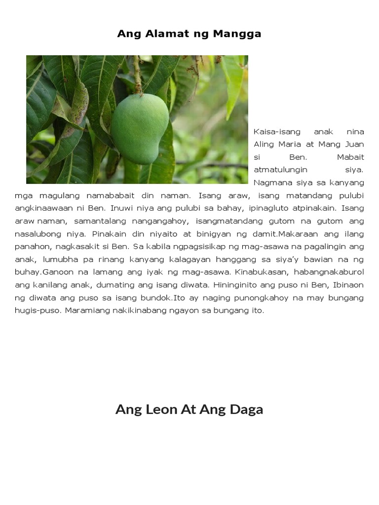 Ang Alamat NG Mangga | PDF