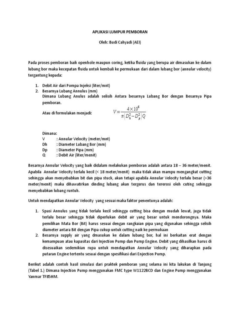 Aplikasi Lumpur Pemboran | PDF