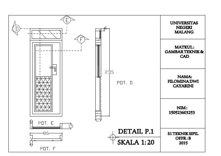 Desain Detail Pintu Autocad | PDF