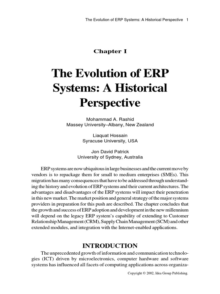 The Evolution of ERP Systems: A Historical Perspective | PDF