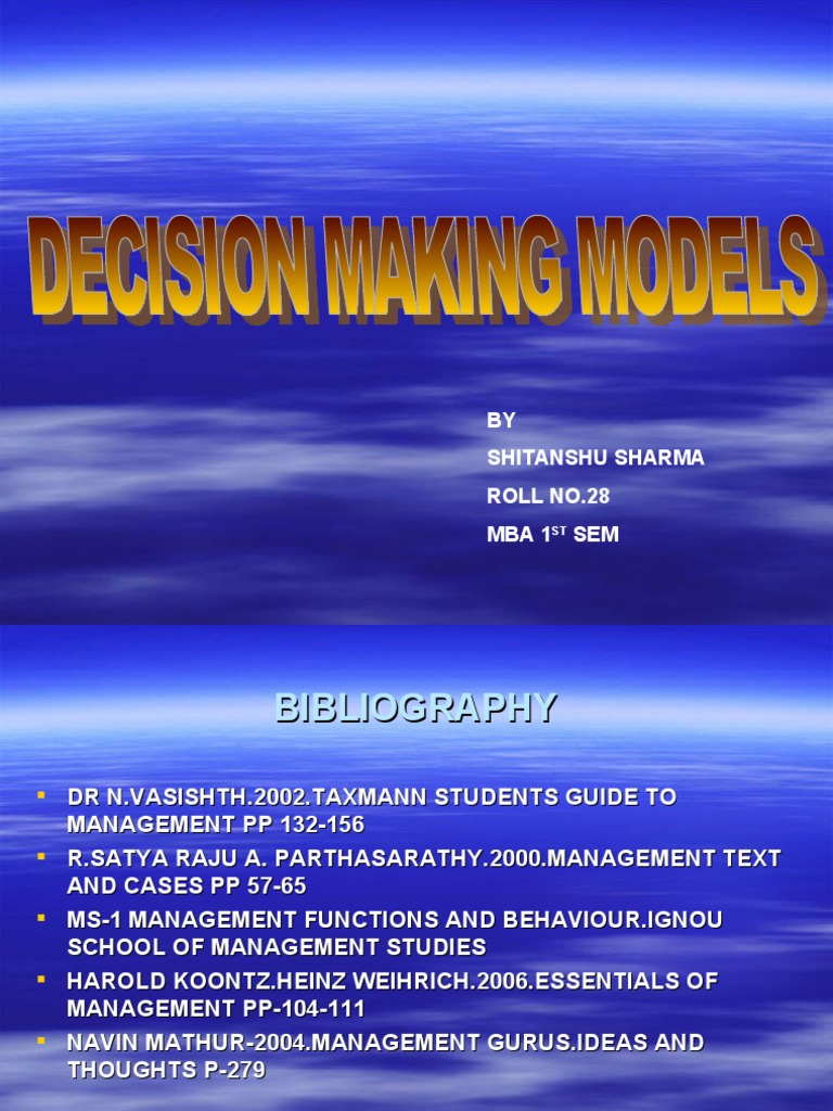 Managerial Decision Making | PDF | Decision Making | Cognition